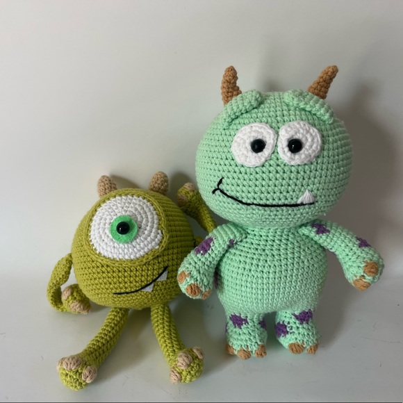 Hand Crafted | Toys | Disney Handmade Monsters Inc Mike Sulley Dolls ...